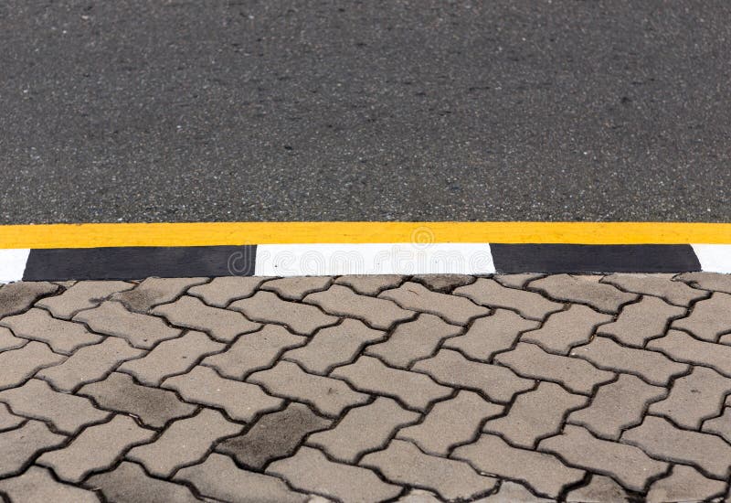 Asphalt Road Texture with Yellow Stripe Stock Image - Image of concrete ...