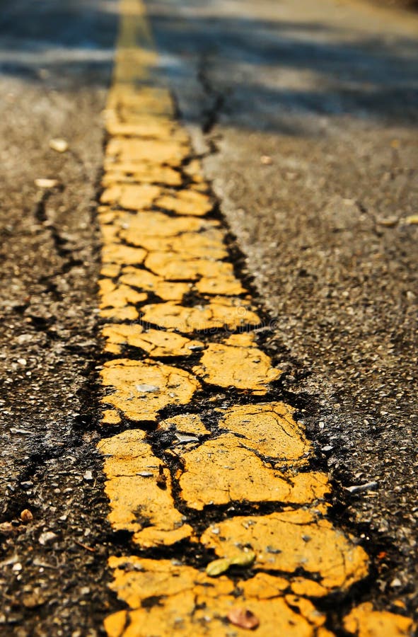 Asphalt Road Texture with Yellow Stripe Stock Photo - Image of line ...