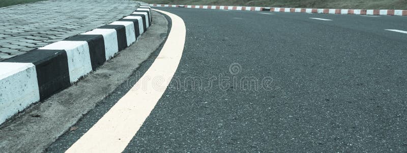 Asphalt Road Texture with Yellow Stripe Stock Image - Image of route ...