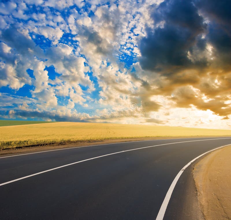 Road turn stock image. Image of panoramic, extensive - 20054117