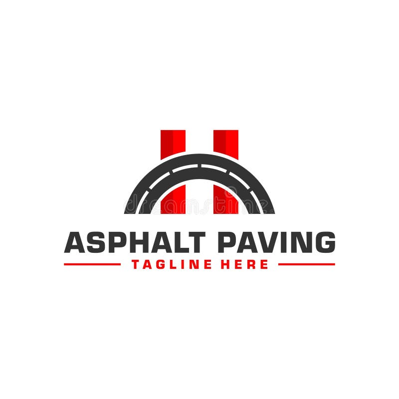 Asphalt Road Vector Illustration Logo with Letter H Stock Vector ...