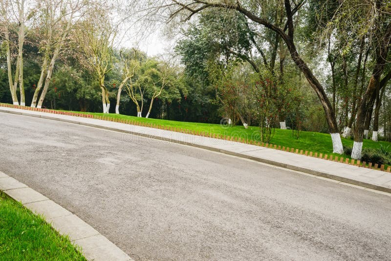 Asphalt Road Verdant Slope Spring Stock Photos - Free & Royalty-Free ...