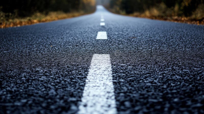 Asphalt Road with White Line Leading To Horizon Stock Illustration ...