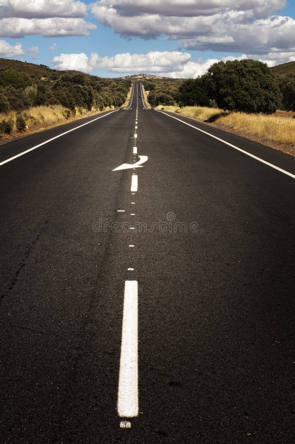 Asphalt Road and White Line Marking Stock Photo - Image of freedom ...