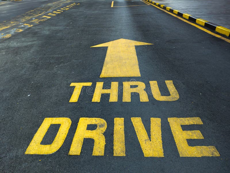 Drive-thru signage stock image. Image of fast, commercial - 296676345