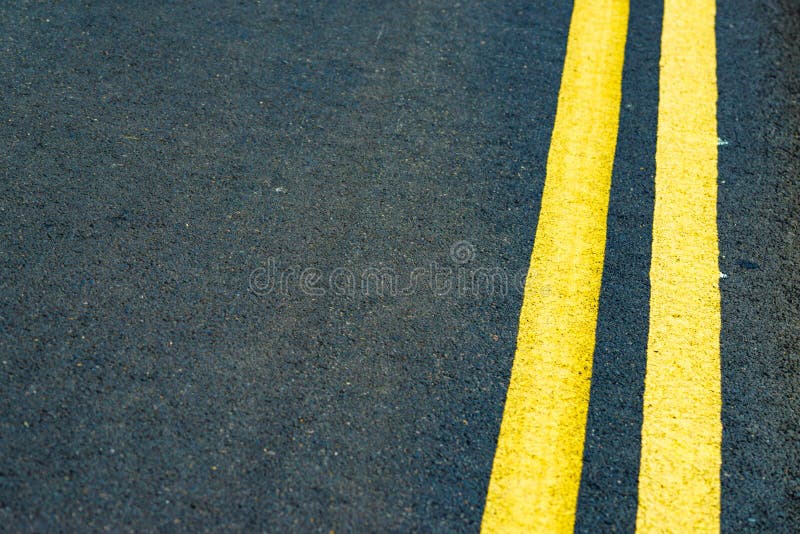Asphalt Road with Yellow Line Marks Stock Photo - Image of black, empty ...