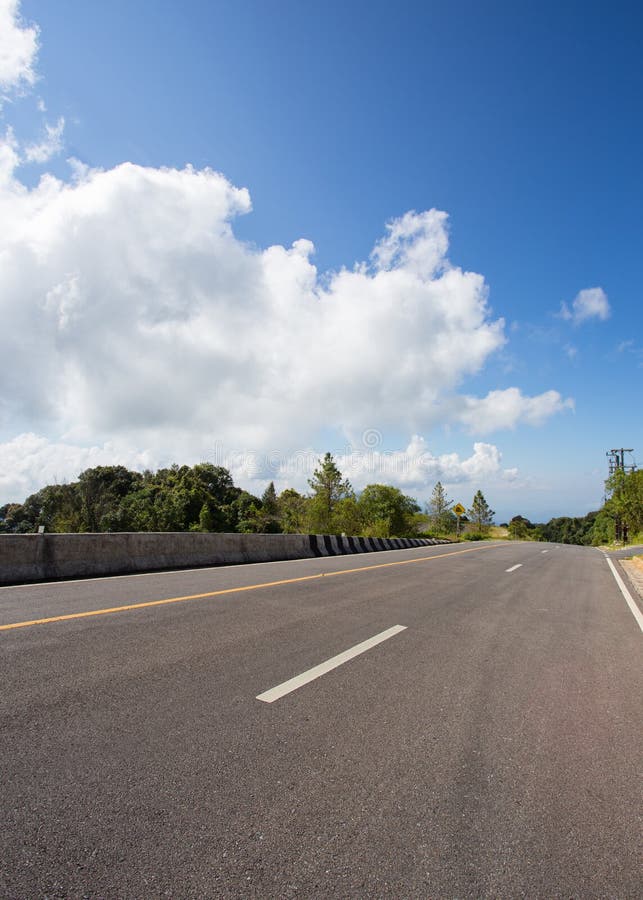 Asphalt Roadway with Cloud Blue Sky Stock Image - Image of route, empty ...