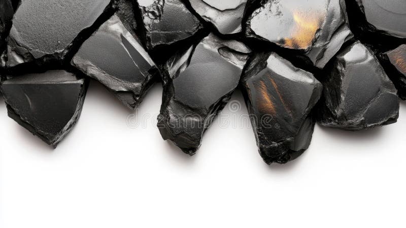 Asphalt Rocks Isolated on White Background Stock Illustration ...