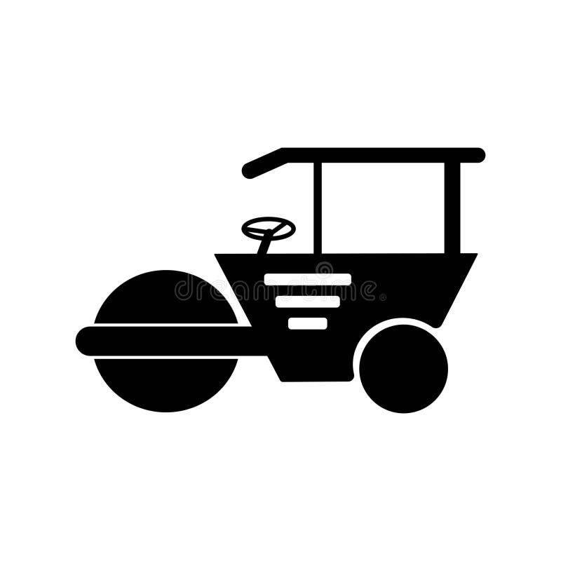 Asphalt roller icon stock vector. Illustration of black - 282880198