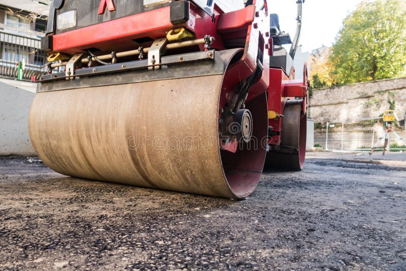 An asphalt roller stock image. Image of black, roller - 163698749