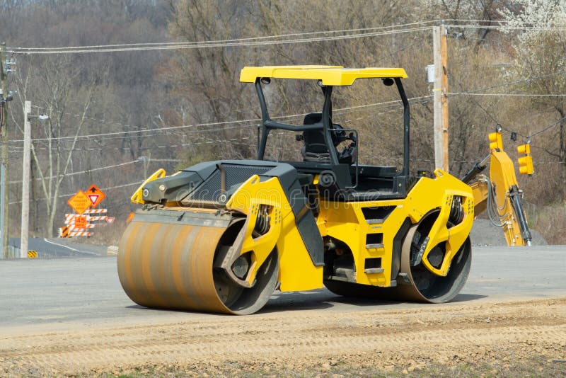 Asphalt Rollers Rolling Asphalt on the New Road Road Construction ...