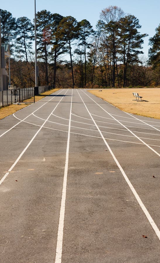 Asphalt Running Track Straight Away Stock Photo - Image of running ...