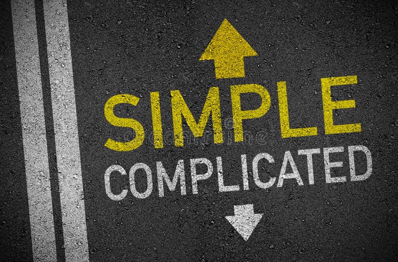 Asphalt with Signpost Simple and Complicated Stock Illustration ...