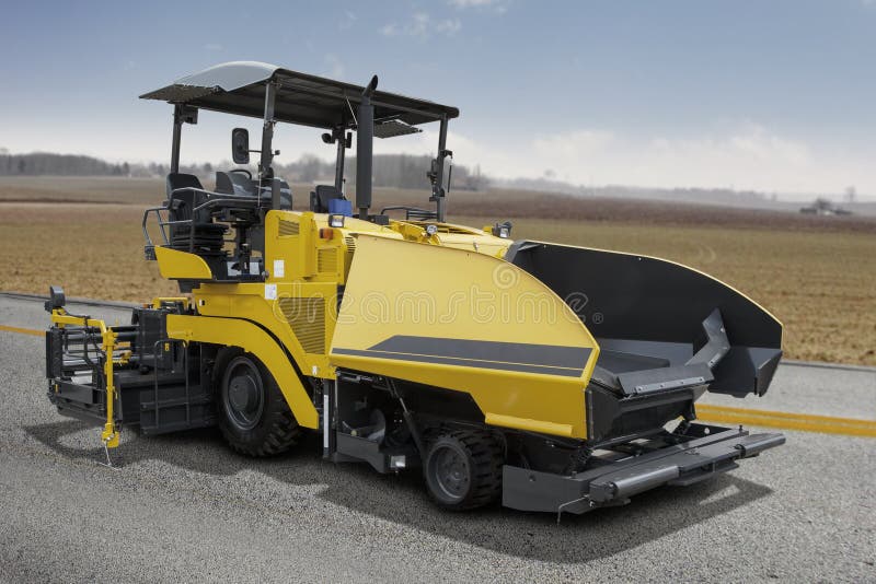 Asphalt Spreader Machine on the Road Stock Image - Image of highway ...
