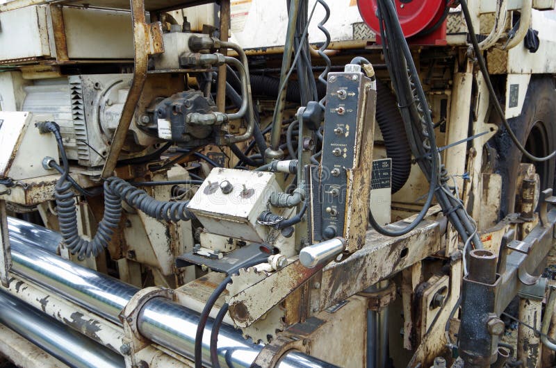 Asphalt Street Paving Machine Stock Image - Image of connectors, paving ...