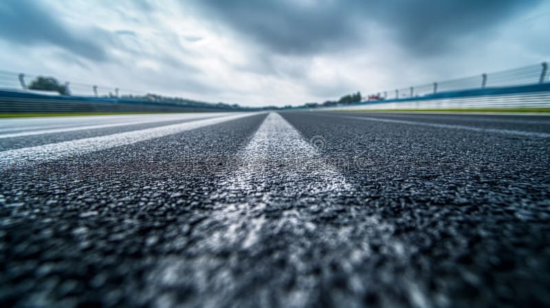Asphalt Surface of a Race Track, Highlighting Its Rough Texture and the ...