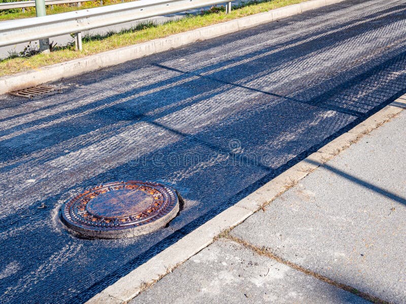Asphalt Surface in Road Construction Stock Image - Image of site ...
