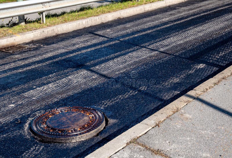 Asphalt Surface in Road Construction Site Stock Photo - Image of ...