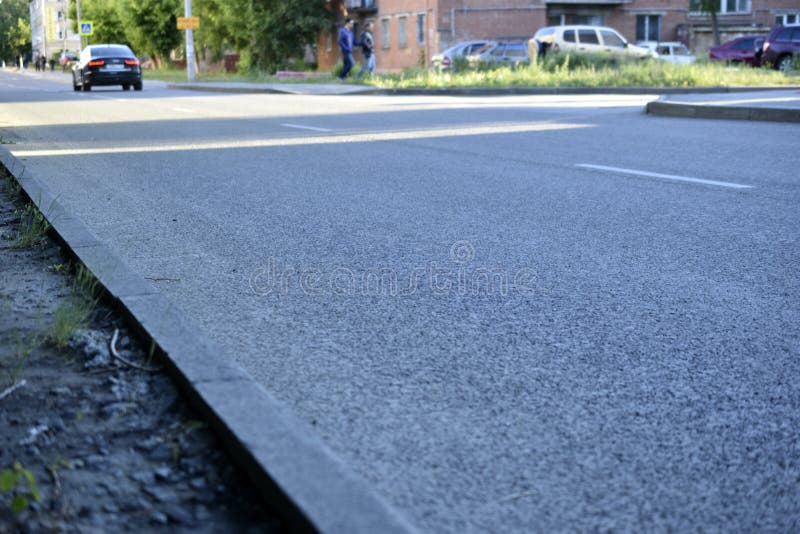 Asphalt Surface and Street in the City in Summer Stock Photo - Image of ...
