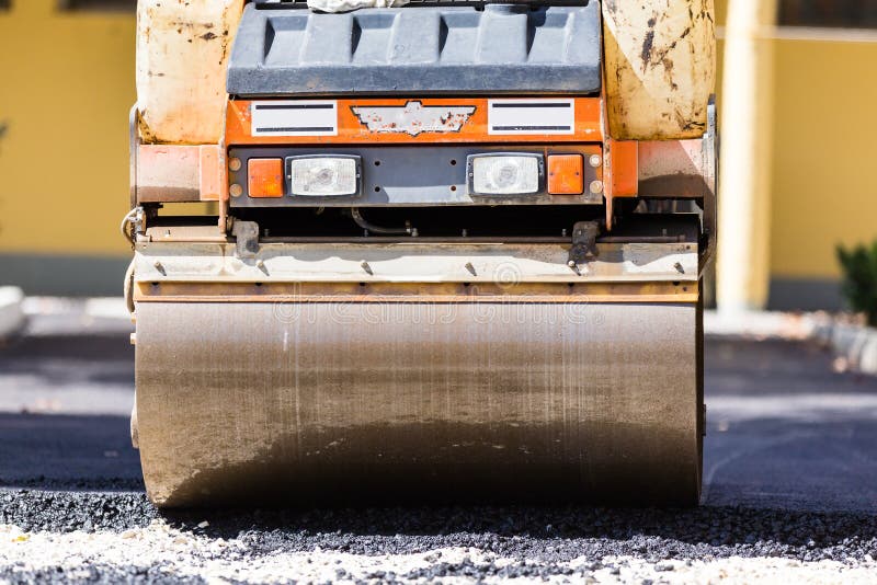 Asphalt Surfacing Manual Labor. Stock Image - Image of construct ...