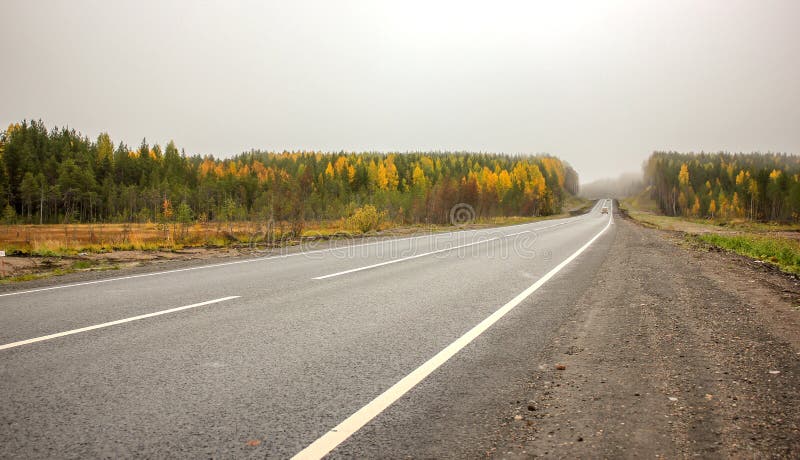 The Asphalted Small Highway in an Autumn Season Stock Photo - Image of ...