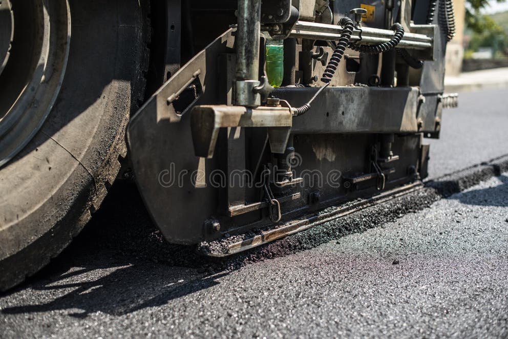 Asphalting Machine on the Road Stock Image - Image of maintenance, work ...
