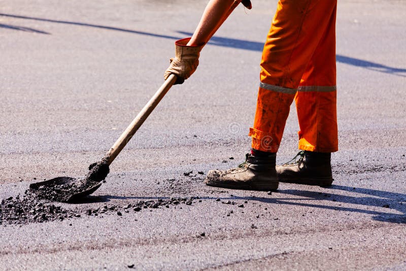 Asphalting of the road stock image. Image of equipment - 73793319