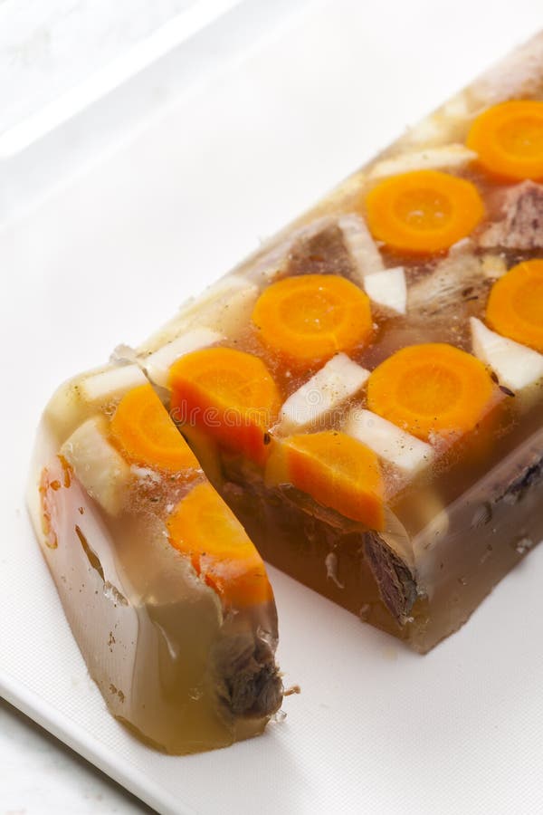 Aspic with Meat and Vegetables Stock Photo - Image of board, gelee ...
