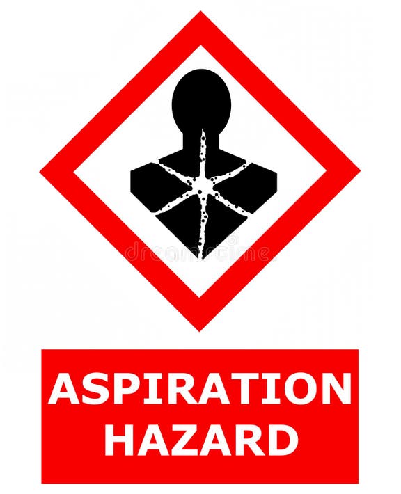 Aspiration Hazard, Warning Sign on White Background Stock Illustration ...
