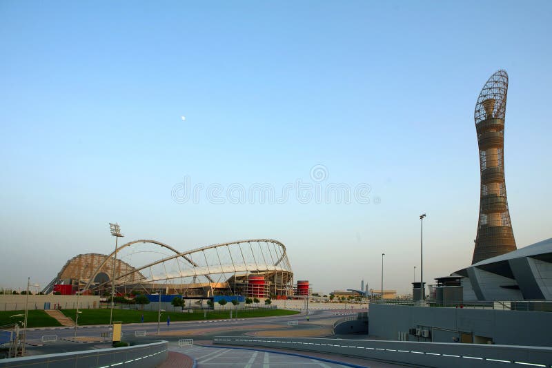 Aspire complex in Doha stock photo. Image of panoramic - 17422776