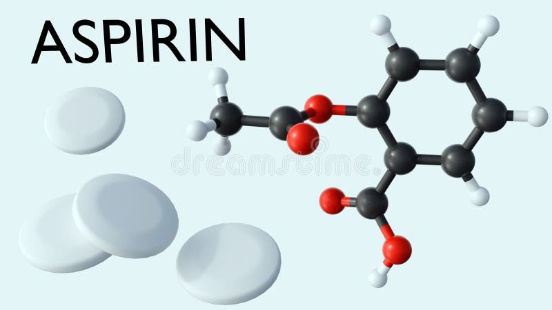 Aspirin Molecular Structure with White Medicines Stock Illustration ...
