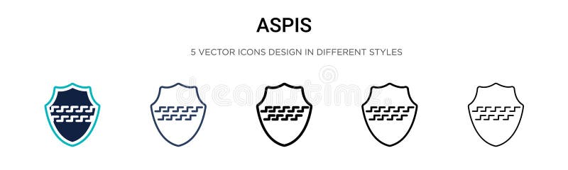 Aspis Icon in Filled, Thin Line, Outline and Stroke Style. Vector ...