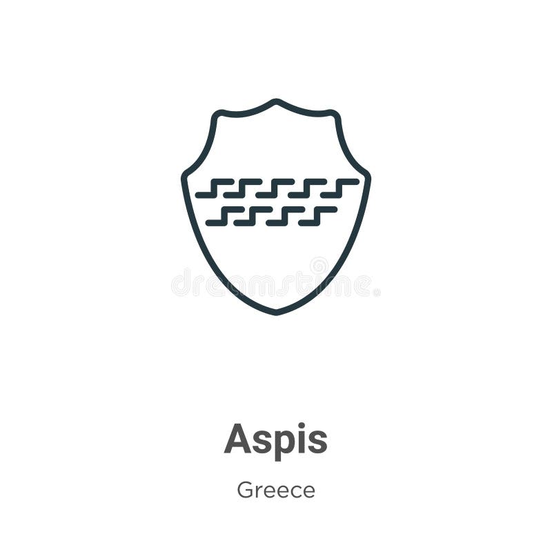 Linear Aspis Icon from Greece Outline Collection. Thin Line Aspis Icon ...