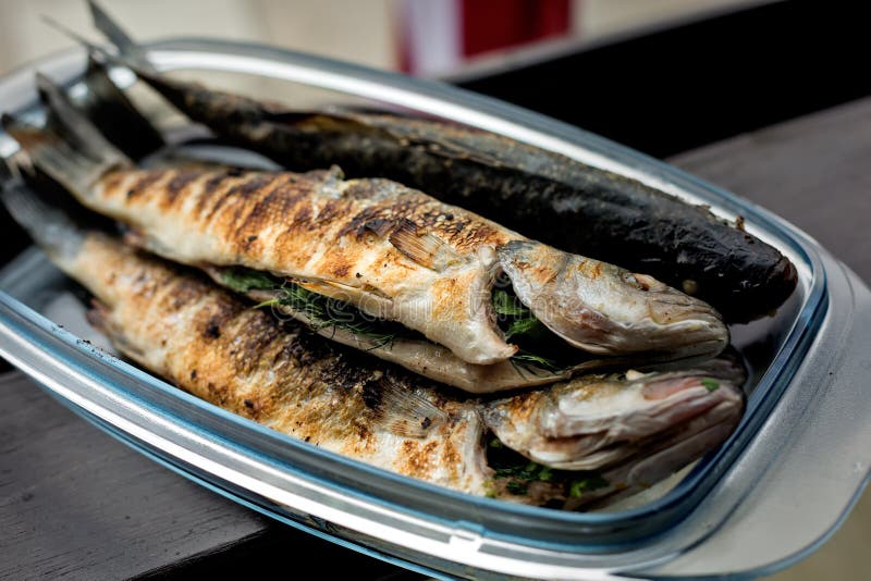 Assado do badejo imagem de stock. Imagem de restaurante - 46355281