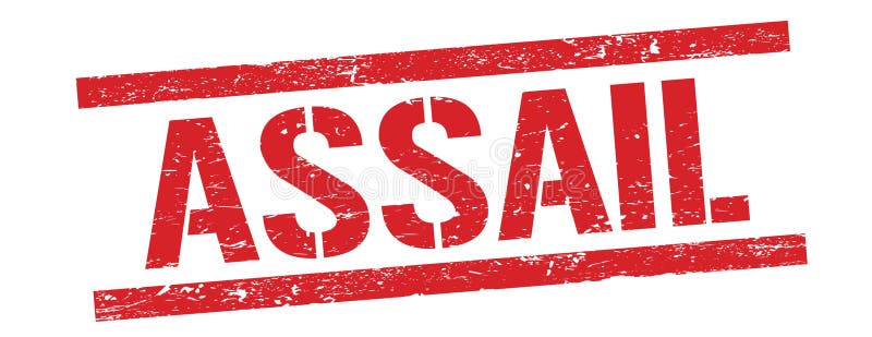 ASSAIL Text on Red Vintage Lines Stamp Stock Illustration ...