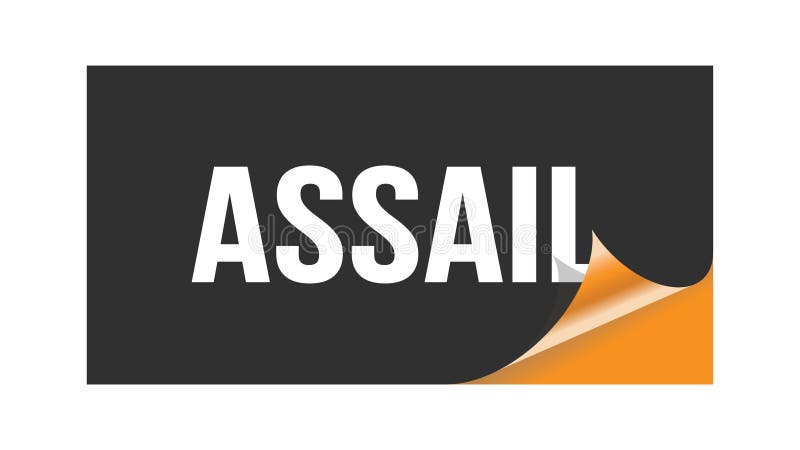 ASSAIL Text Written on Black Orange Sticker Stock Illustration ...