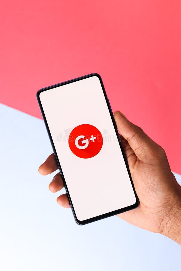 Assam, India - April 10, 2021 : Google Plus Logo on Phone Screen Stock ...