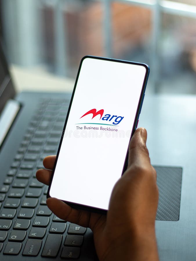 Assam, India - August 6, 2021 : Marg Logo on Phone Screen Stock Image ...