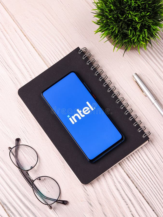 Assam, India - December 20, 2020 : Intel Logo on Phone Screen Stock ...