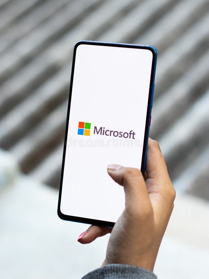 Assam, India - December 20, 2020 : Microsoft Logo on Phone Screen Stock ...