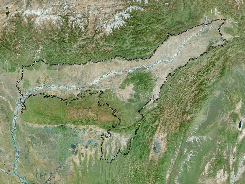 Assam, India. High-res Satellite. No Legend Stock Photo - Image of ...