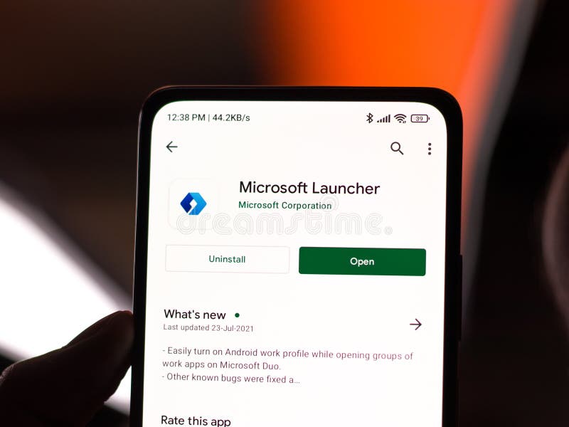 Assam, India - January 31, 2021 : Microsoft Launcher Logo on Phone ...