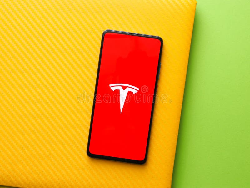 Assam, India - June 15, 2020 : Tesla Mobile App with Logo Stock Image ...