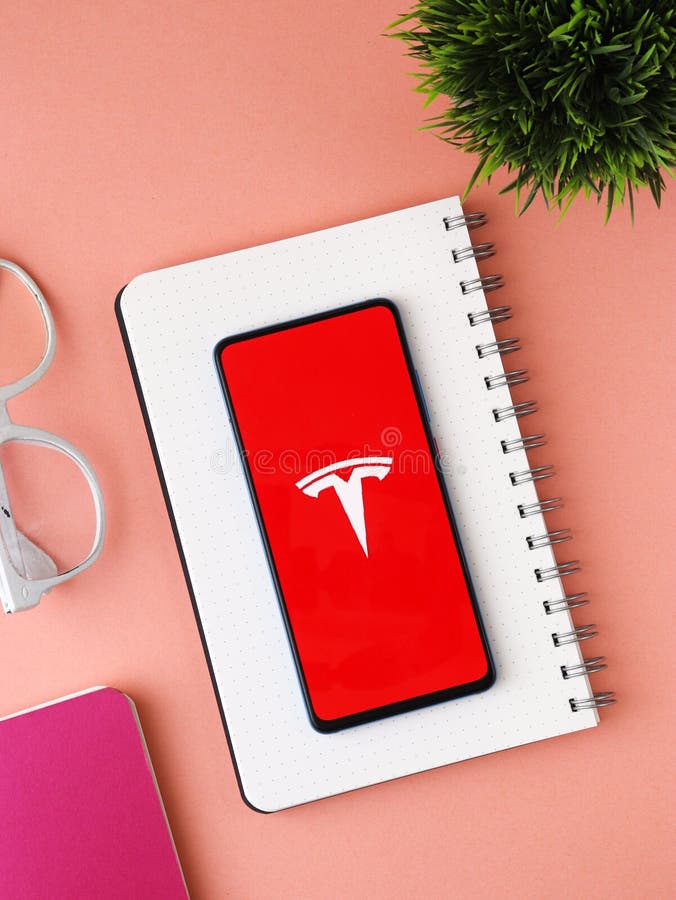 Assam, India - June 15, 2020 : Tesla Mobile App with Logo Stock Image ...