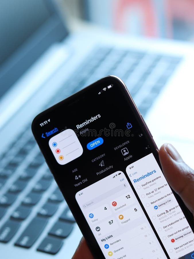 Assam, India - March 30, 2021 : Apple Reminders Logo on Phone Screen ...