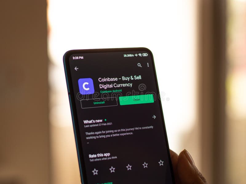 Assam, India - March 10, 2021 : Coinbase Logo on Phone Screen Stock ...