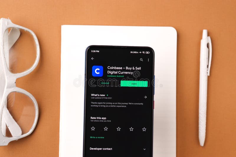 Assam, India - March 10, 2021 : Coinbase Logo on Phone Screen Stock ...