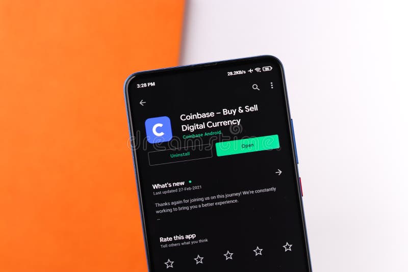 Assam, India - March 10, 2021 : Coinbase Logo on Phone Screen Stock ...