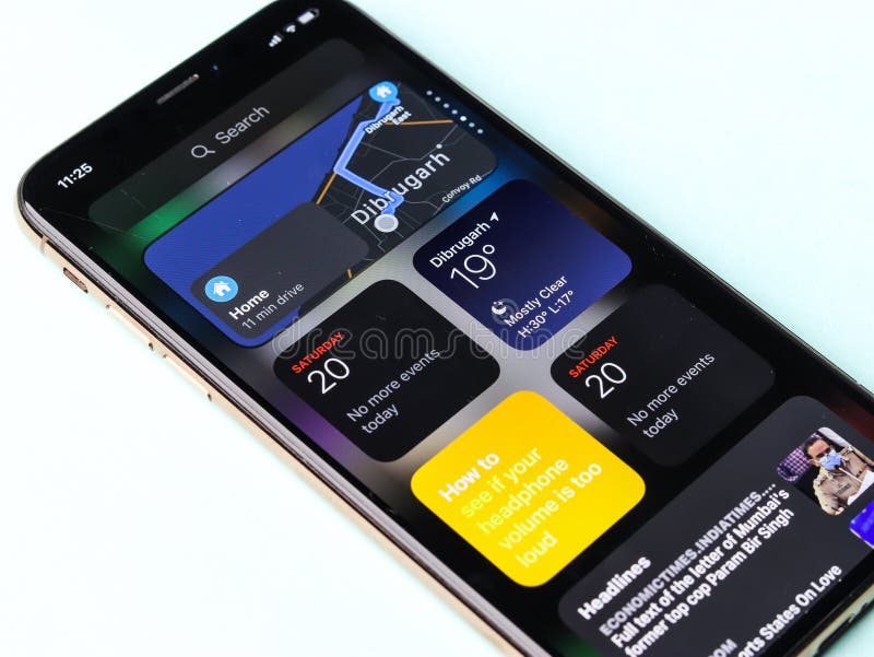 Assam, India - March 30, 2021 : IOS14 Widget on Phone Screen Stock ...