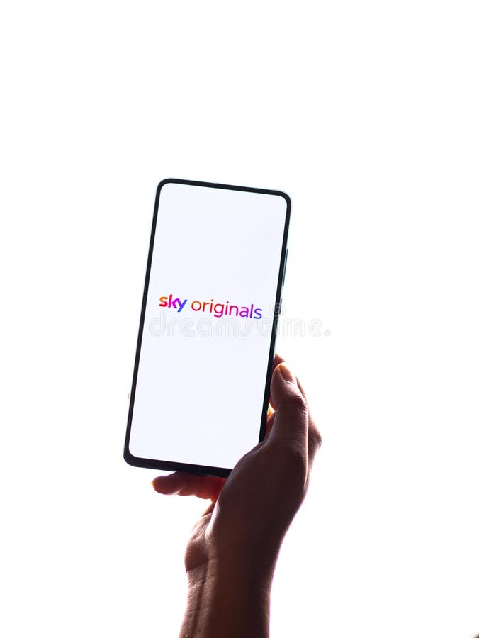 Assam, India - May 18, 2021 : Sky Group Logo on Phone Screen Stock ...